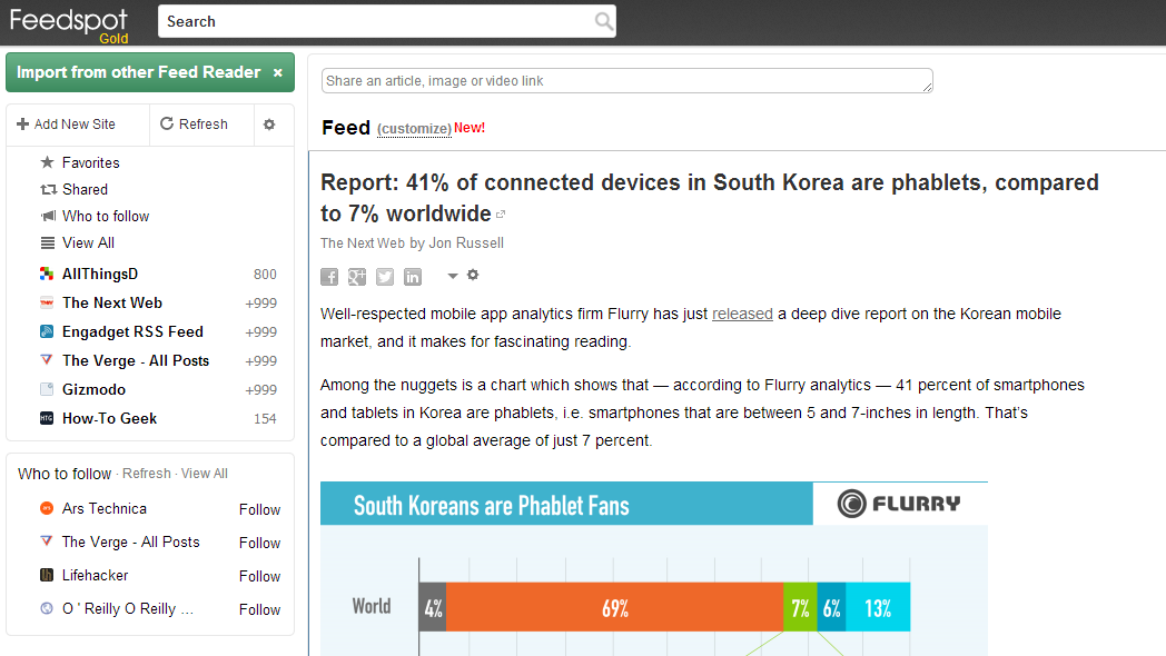 訂閱 RSS 以及發掘資訊的另一個選擇：FeedSpot | T客邦