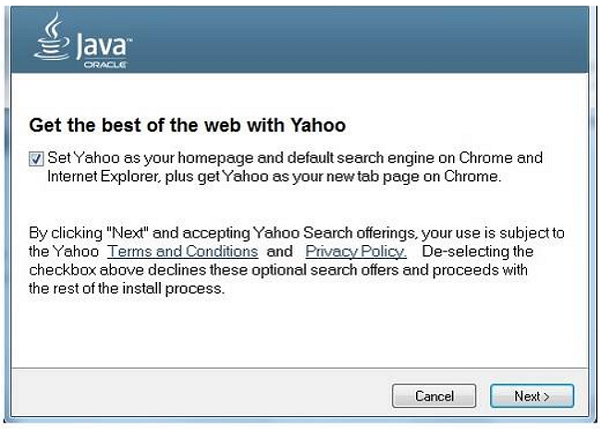 以後下載Java不只會附贈你Ask.com工具列，還會順便把搜尋引擎改成Yahoo！ | T客邦