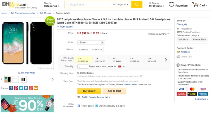 覺得iPhone X太貴嗎？來看看這台什麼都是假的Goophone Phone X | T客邦