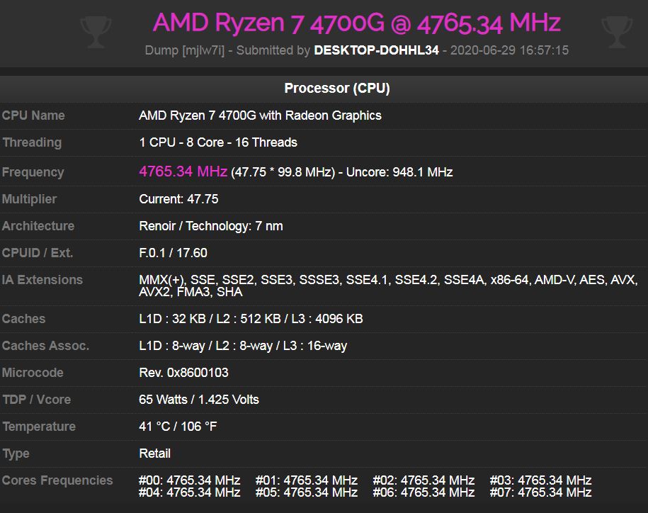 這顆 APU 有點強？AMD Ryzen 7 4700G 全核心超上 4.75 GHz | T客邦