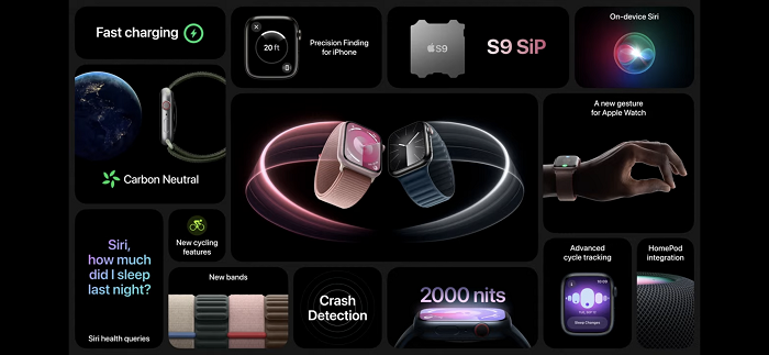 Apple Watch Series 9 搭載全新 S9 SiP 晶片，同時帶來全新手勢「雙指互點」 | T客邦