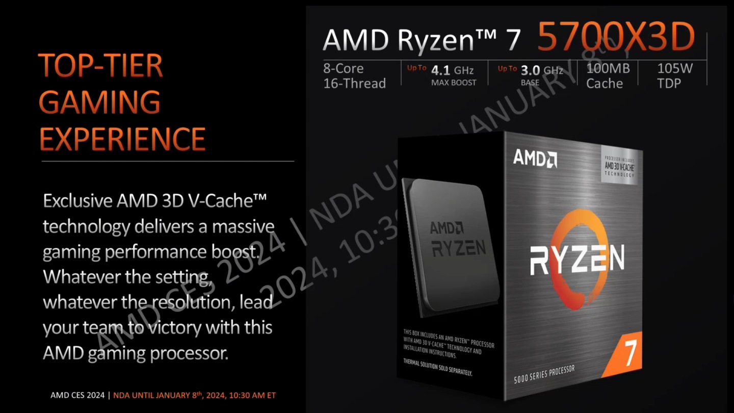 CES 2024：AMD發表具有更強內建顯示的Ryzen 8000G系列APU，Ryzen 7 5700X3D、Ryzen 5 5600GT再 ...
