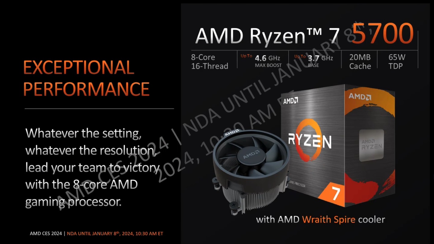 CES 2024：AMD發表具有更強內建顯示的Ryzen 8000G系列APU，Ryzen 7 5700X3D、Ryzen 5 5600GT再 ...