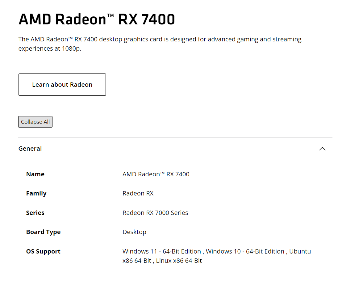 入門級 RDNA 3 顯卡新成員！AMD 悄悄推出 RX 7400 | T客邦